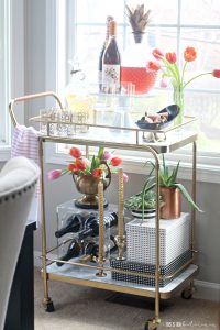 Bar Cart Styling | Adding A Few Spring Touches | This is our Bliss