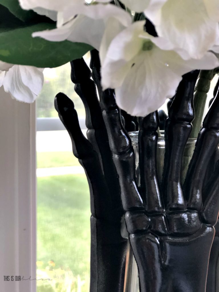 DIY Skeleton Hands Vase | My Dollar Store DIY | This is our Bliss