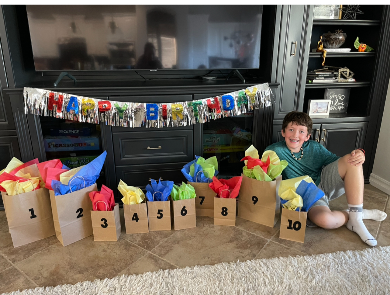 milestone birthday gift idea with gift bags - This is our Bliss - This ...